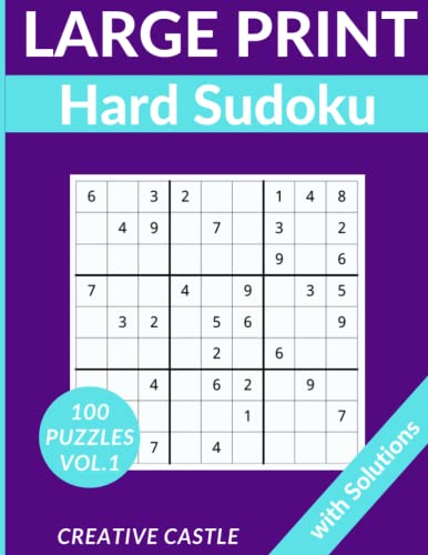 Large Print hard Sudoku: sudoku book large print hard, sudoku books for ...
