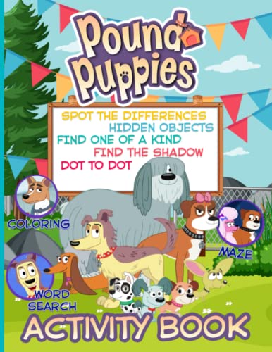 Pound Activity Book: Unofficial Puppies Find Shadow Spot Differences ...