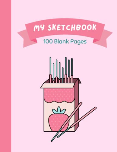 Kawaii Sketchbook for Kids: Kawaii Pink Strawberry Cover | Cute Sketch ...