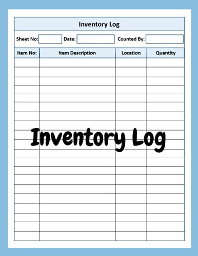 Inventory Log: Large Inventory Log Book - 120 Pages for Business and ...
