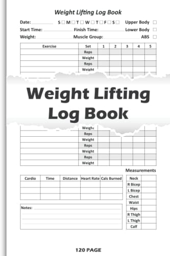 Weight Lifting Log Book: Fitness Log Book, Workout Journal for Men and ...
