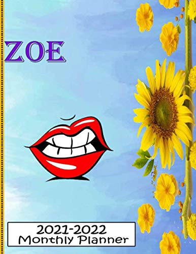 Zoe 2021-2022 Monthly Planner: Sunflower Purse Planner Personalized ...