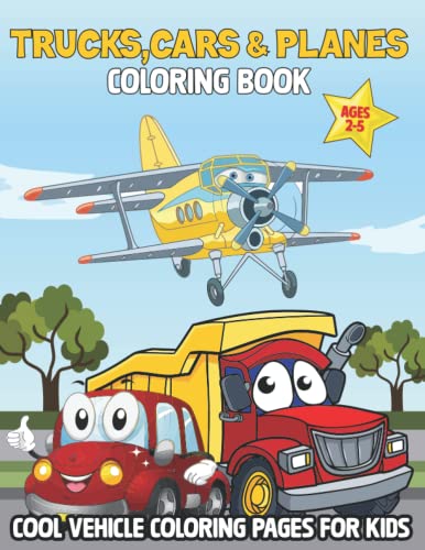 Trucks, Cars & Planes Coloring Bok Cool Vehicle Coloring Pages For Kids ...
