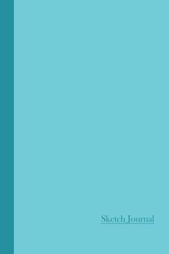 Sketch Journal: Two Tone Aqua Blue 6x9 - Pages are LINED ON THE BOTTOM ...