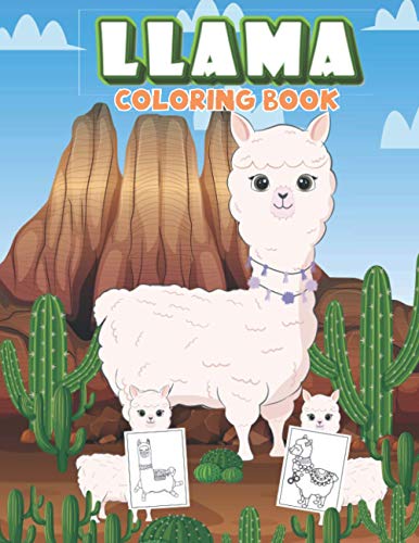 Llama Coloring Book: 50 Cute Llamas Coloring Fun for Girls by Bliss ...