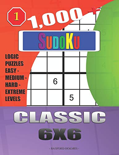 1,000 + Sudoku Classic 6x6: Logic puzzles easy - medium - hard ...