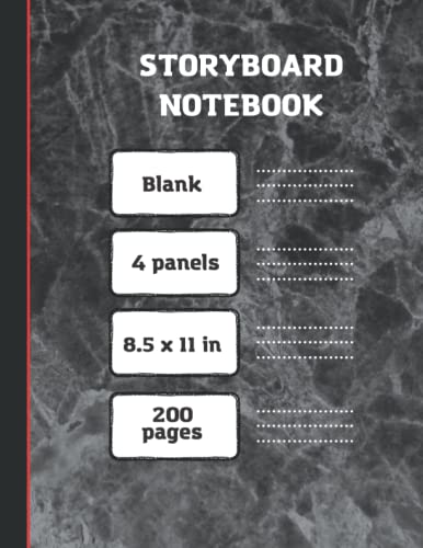 Storyboard Notebook: Blank Storyboard - 4 Panels 200 Pages 8.5 x 11 ...