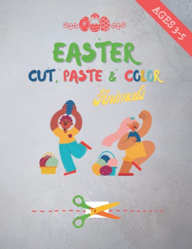 Easter Animals Color Cut Paste & Learn Activity Book For Kids Ages 3-5 ...