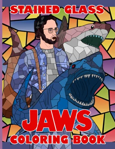 Jaws Stained Glass Coloring Book: Challenging Unique Relax Books For ...