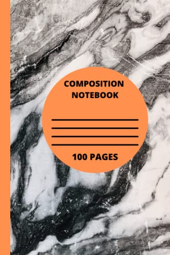 Marble composition notebook: Marble background with 100 sheets of wide ...