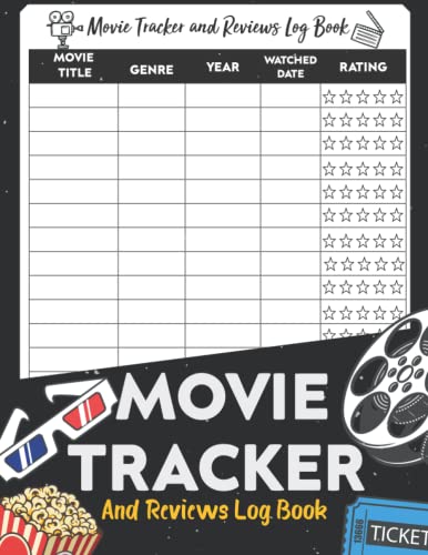 Movie Tracker and Reviews Log Book: Keep Records Reviews and Organize ...