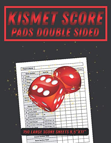 Kismet score pads 150 large score sheet 8.5"x11": Scorekeeping Journal ...