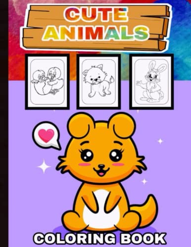 Cute Animal Coloring Book For Kids: Fun And Easy Coloring Pages in Cute ...