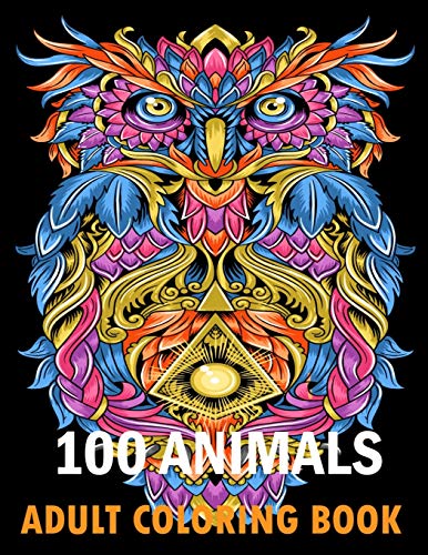 100 Animals Adult Coloring Book: Animals coloring book With Lions ...