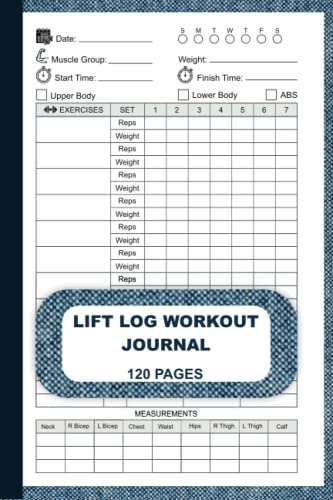 Lift Log Workout Journal: Jeans Textured Weight Lifting Log Book for ...