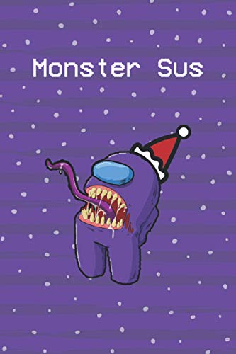 Monster Sus: Funny Purple Sus Among Us Imposter Wide Ruled Composition ...