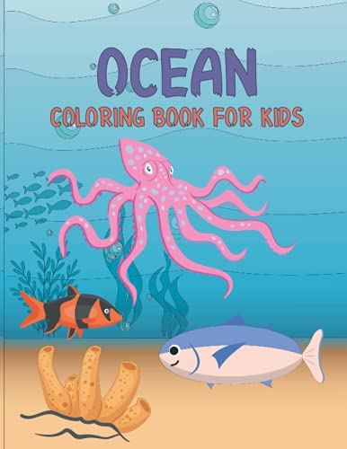 Ocean Coloring Book For Kids: Cute Children's Coloring Book, Marine ...