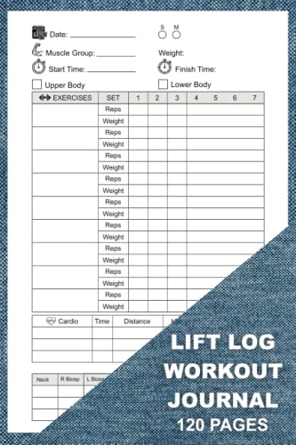 Lift Log Workout Journal: Jean Textured Weight Lifting Log Book for ...