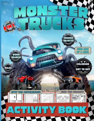 Monster Activity Book: The Ultimate A Beautiful Truck Word Search Dot ...