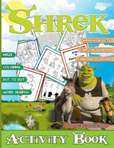 Shrek Activity Book: Stress Relief The Coloring Relieving For Anyone ...