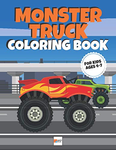 Monster Truck Coloring Book: Giant Cars with Big Wheels to Color for ...