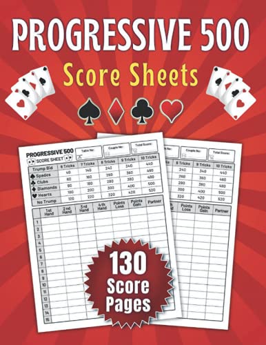 Progressive 500 Score Sheets: Progressive 500 Score Sheet For Tracking ...