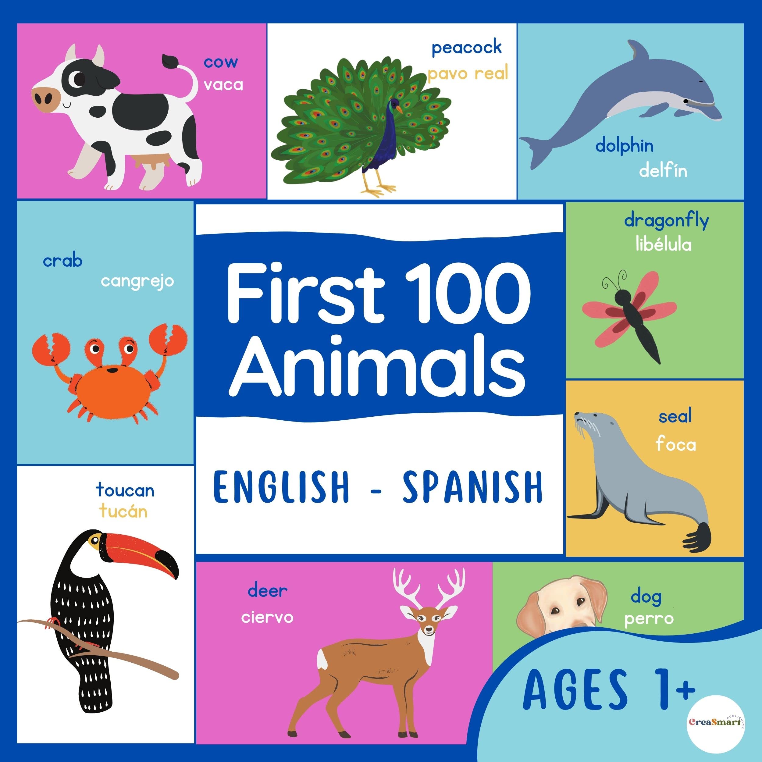 First 100 Animals Spanish: English Spanish Animals by CreaSmart ...