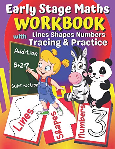 Early Stage Maths Workbook with Lines Shapes Numbers Tracing & Practice ...