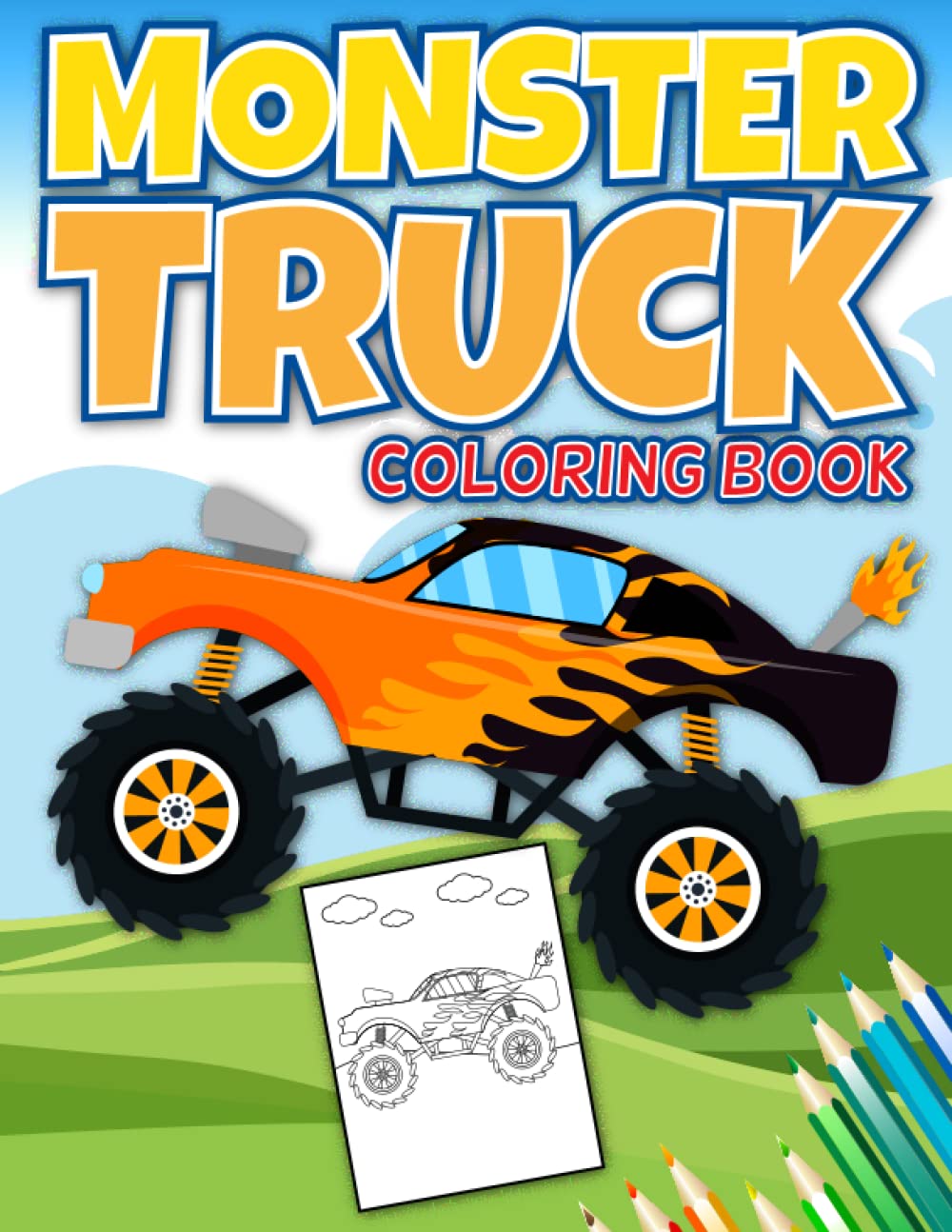 Monster Truck Coloring Book: Monster truck coloring books for kids 3-5 ...