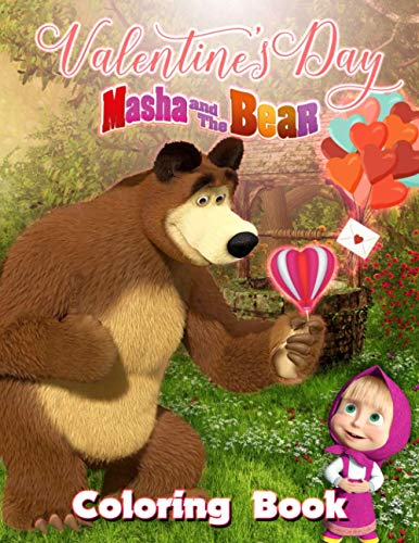 Masha And The Bear Valentine's Day Coloring Book: A Cute Coloring Book ...