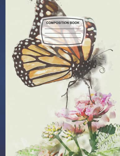 Composition Notebook: Butterfly Wide Ruled Lined Paper Notebook Journa ...