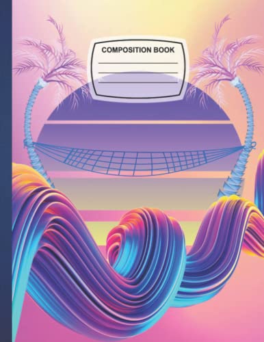 Composition Notebook: ultra palm tree Cute Blank Wide Ruled Paper ...