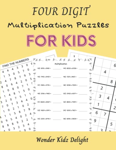 Four Digit Multiplication Puzzles For Kids: Practice Pages To Multiply ...