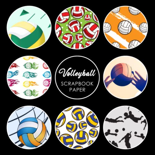 Volleyball Scrapbook Paper: 20 Double Sided Sheets 8.5 x 8.5 for ...