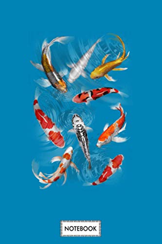Koi Fish Notebook: Matte Finish Cover, Planner, 6x9 120 Pages, Diary ...