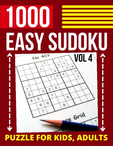 1000 easy Sudoku, Volume 4: Large Print Puzzle With Huge Brain ...