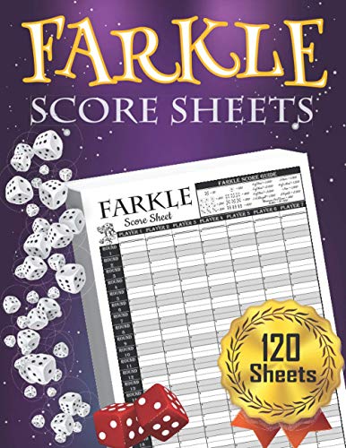 Farkle Score Sheets: 120 Large Farkle Score Pads for Scorekeeping ...