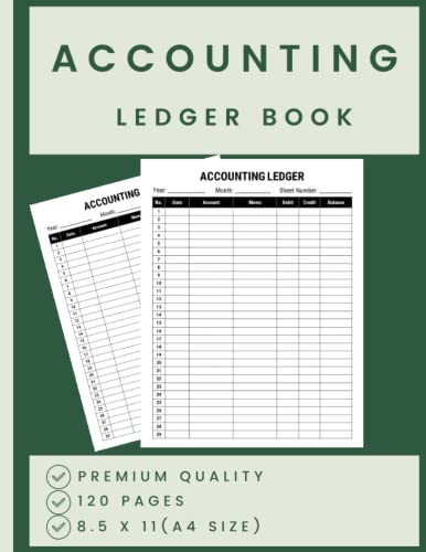 Accounting Ledger Book A4: Large Simple Accounting Ledger Book for ...