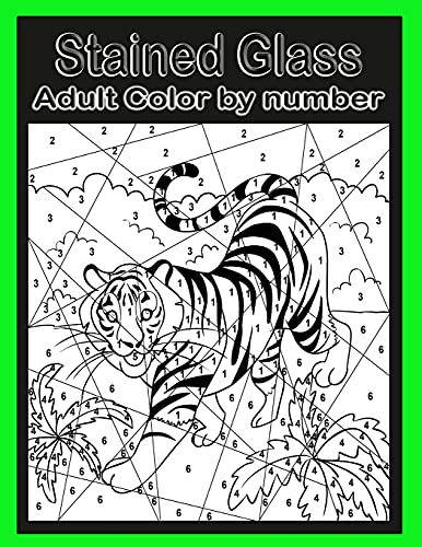 Stained Glass: Color By Number Adult Coloring Book for Stress Relief ...