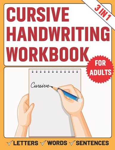 Cursive Handwriting Workbook for Adults: Awesome Cursive Handwriting ...