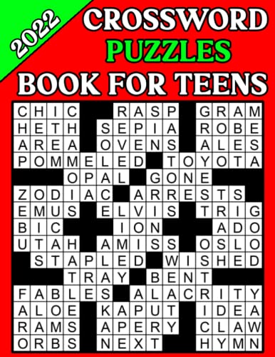 2022 Crossword Puzzles Book For Teens: Large-print, Medium level ...