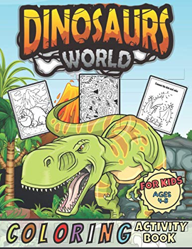 Dinosaur Coloring Activity Book for Kids Ages 4-8: Dinosaur and ...
