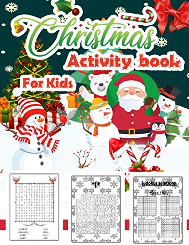 Christmas Activity Book For Kids: Christmas Acticity Book Ages 4-10 : ...