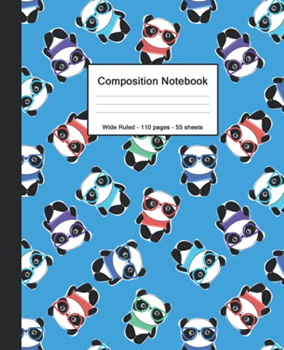 Composition Notebook: Pretty Blank Wide Ruled Paper Notebook | Glossy ...