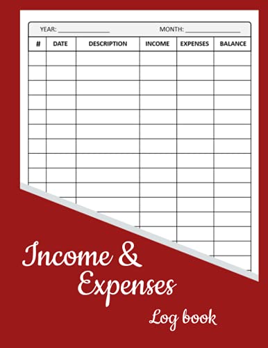 Income & Expenses log book: Simple Income Expense Record Tracking Book ...