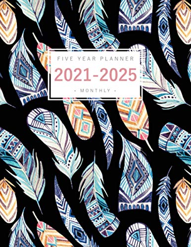 Five Year Planner 2021-2025: 8.5 x 11 Monthly Notebook Organizer Large ...