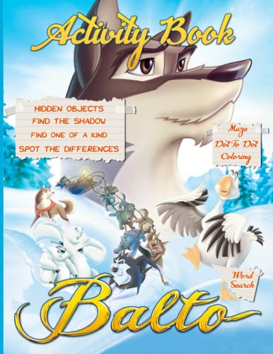 Balto Activity Book: Relaxation Art Find Shadow Exclusive Illustrations ...