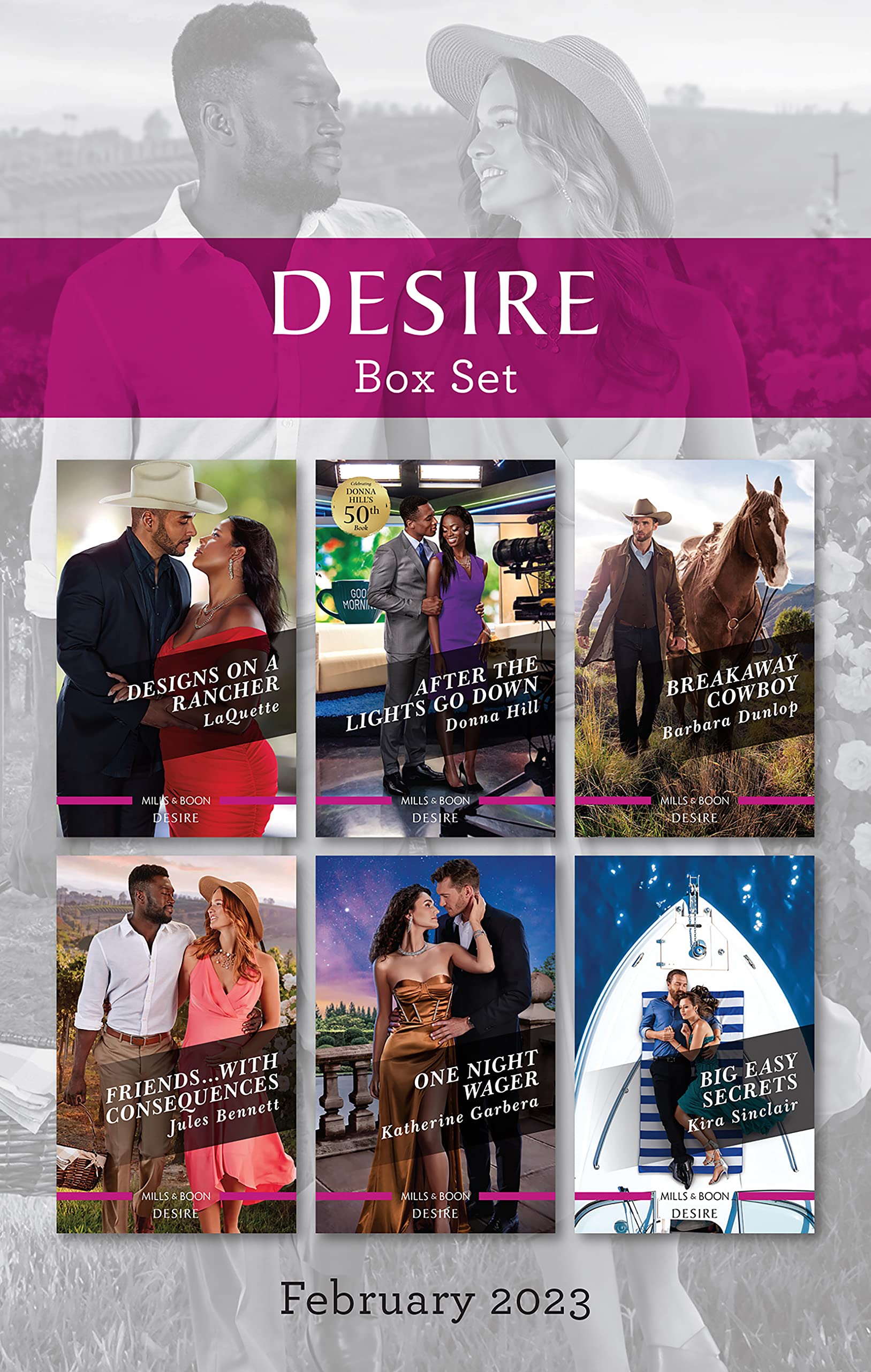 Desire Box Set Feb 2023/Designs on a Rancher/After the Lights Go Down/Breakaway Cowboy/Friends ...