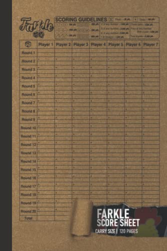 Farkle Score Sheets: Carry Size Farkle Score Pads for Scorekeeping ...