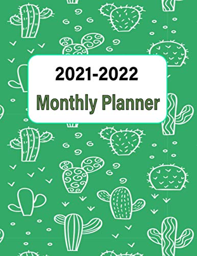 2021-2022 Two Year Planner With Cactus Cover: 24 Month Calendar ...